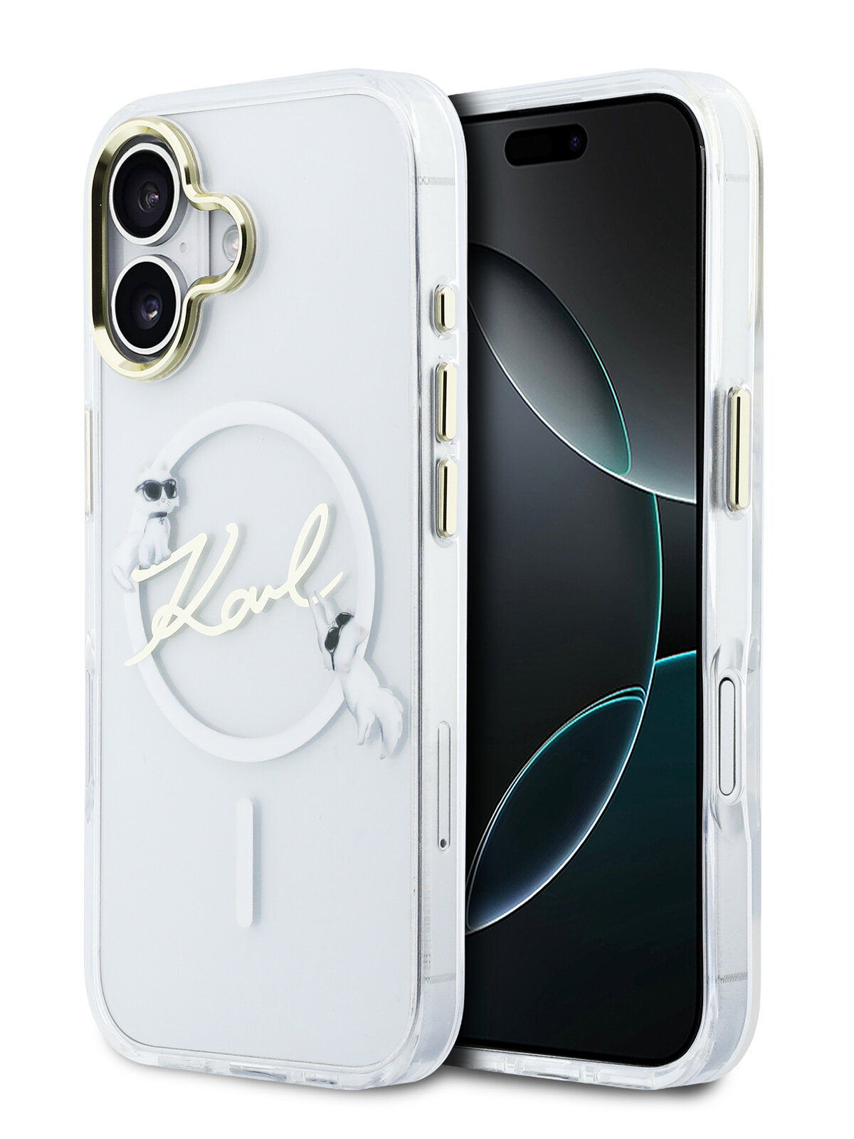 Чехол Karl Lagerfeld на iPhone 17, с магнитами MagSafe, с принтом IML Choupette, прозрачный