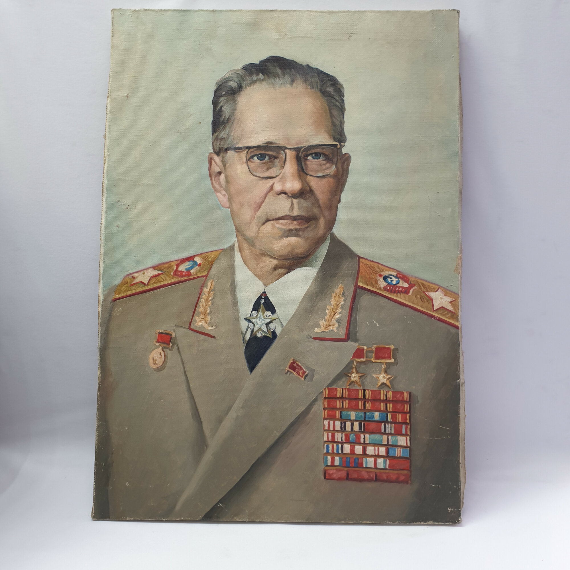 Винтажная картина Д. Ф. Устинов, холст, масло, 47х67 см, без рамки. СССР.