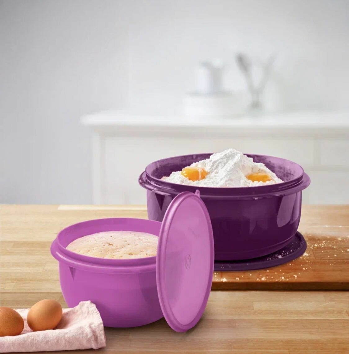 Чаши "Замесочное блюдо" 3л , фиолетовое. + 2л сиреневое Tupperware