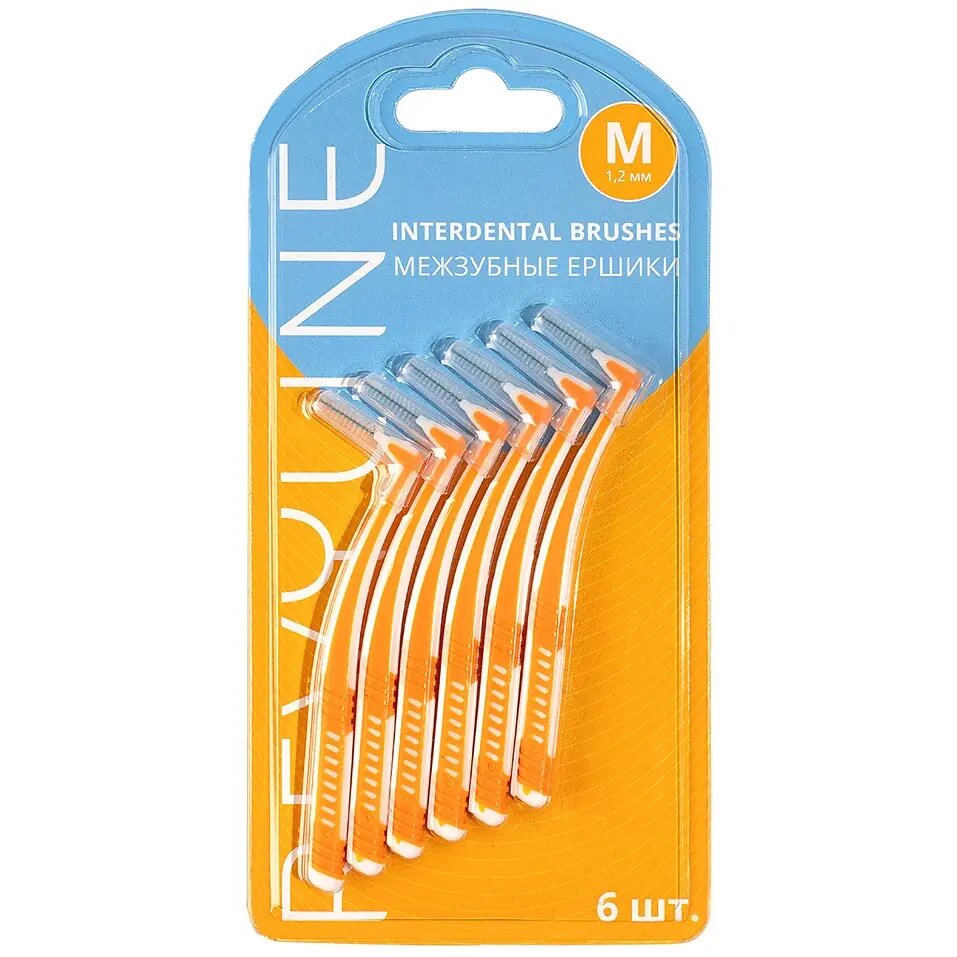 Межзубные ершики REVYLINE Профилактика, размер M, для межзубных промежутков, 6 штук