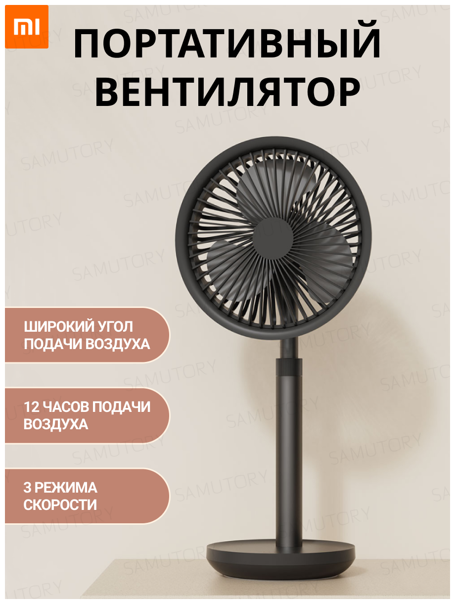 Портативный вентилятор SOLOVE Table Fan 4000mAh Type-C F5 Black