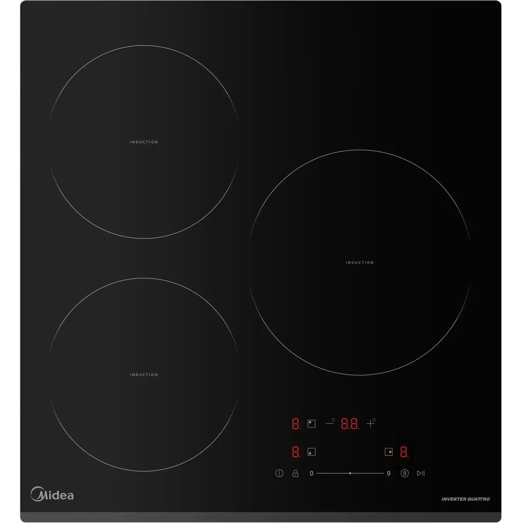 Индукционная варочная поверхность Midea MIH43103F, конфорок: 3 шт, стеклокерамика, независимая, черный