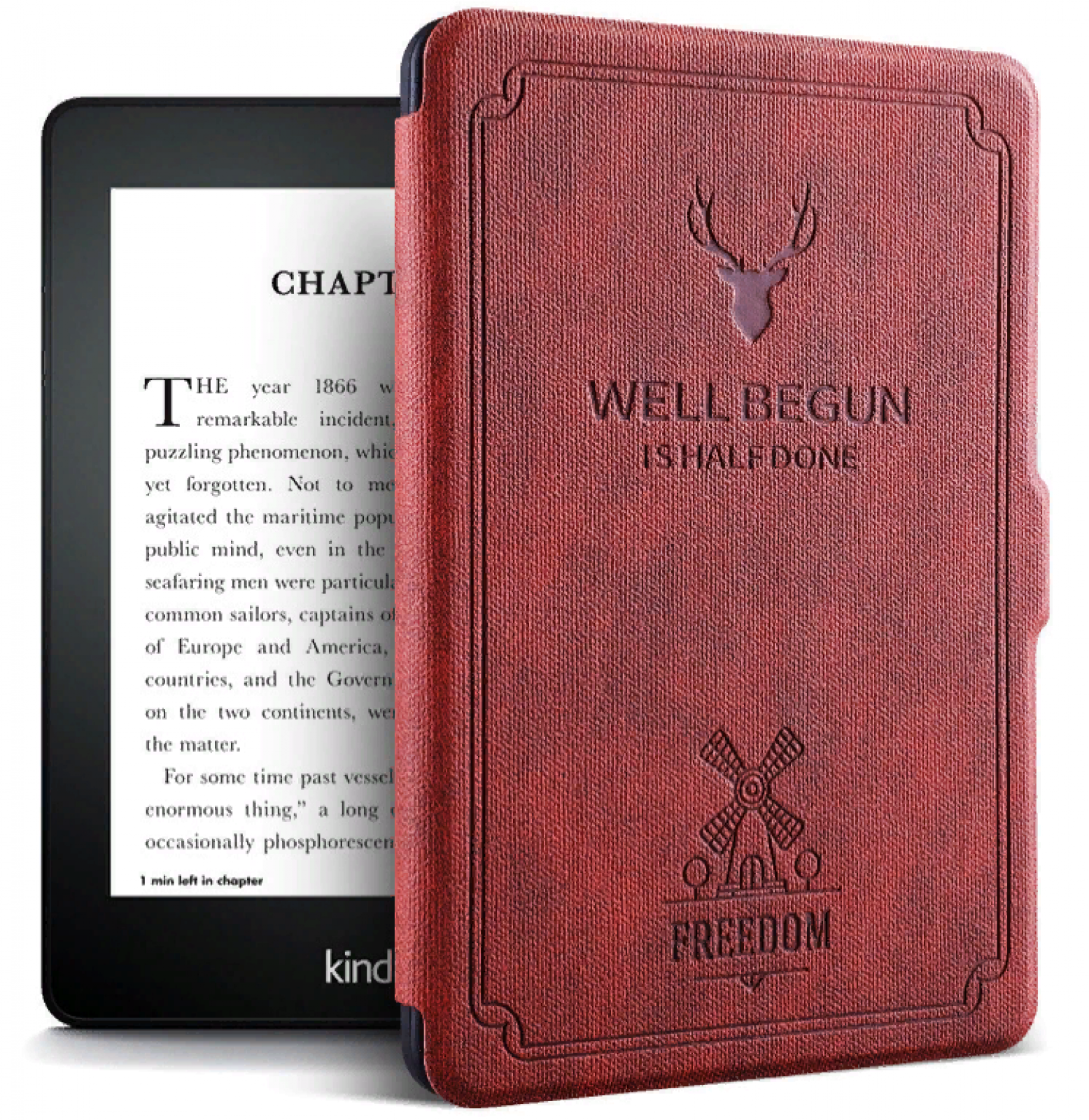 Чехол-обложка MyPads Premium для Amazon Kindle PaperWhite 2018 из эко-кожи премиум класса в винтажном стиле