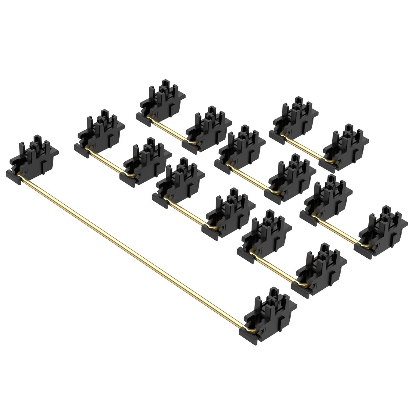 DUROCK Plate Stabs V3 Черный (2u x7 7u x1) Золотая проволока Сателлитная ось Предварительно обрезанная Без регулировки