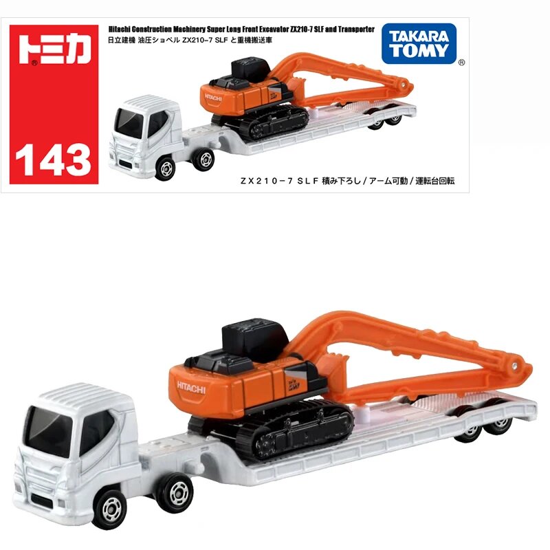 Tomica 143 Hitachi ZX210-7 SLF и транспортёр