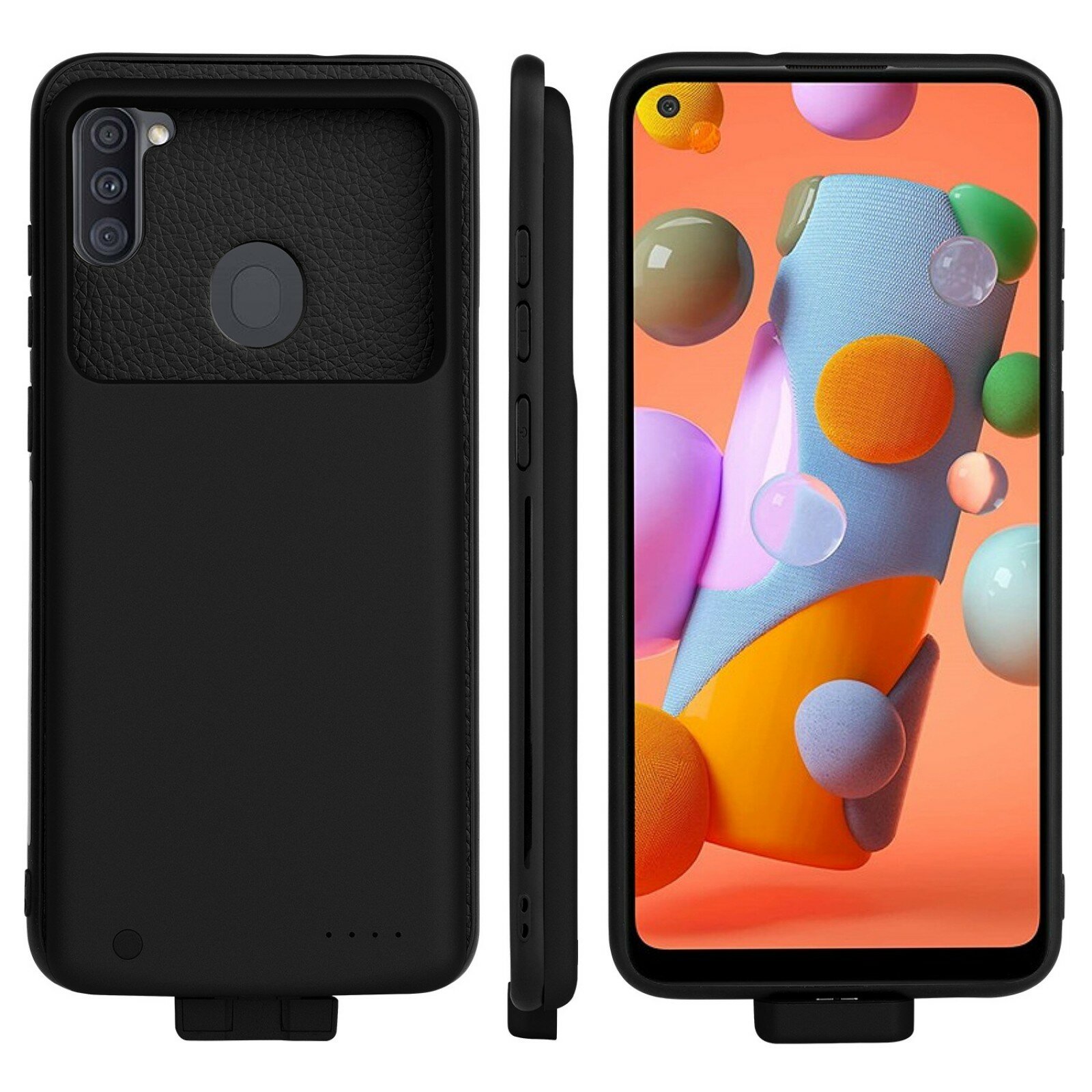 Чехол-аккумулятор MyPads для Samsung Galaxy A12 с батареей 5000mAh, черный