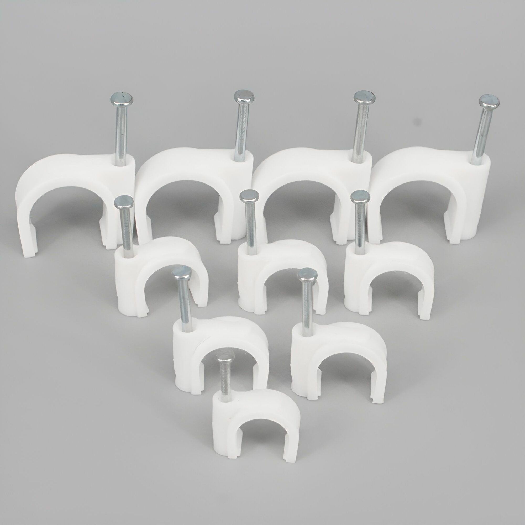 Пластиковые белые закрепители для проводов 10 мм, набор из 100 штук, для крепления кабеля