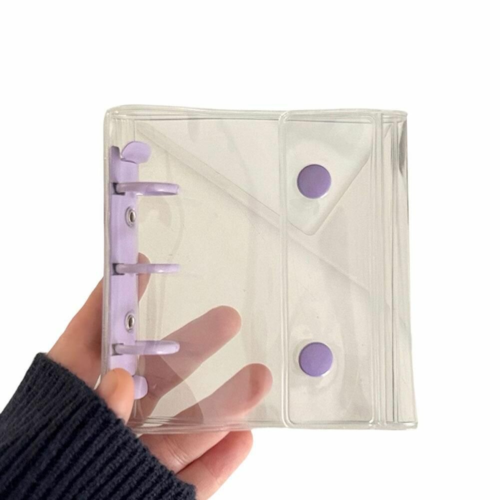 Блокнот с прозрачными наклейками, папка на 3 отверстия, формат А8, съемные наклейки.