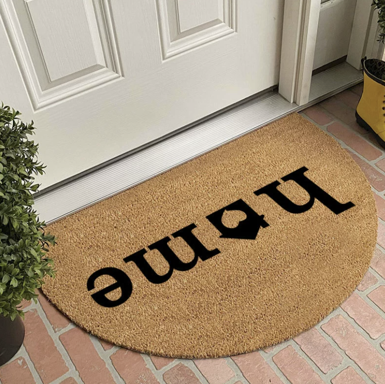 Бежево-коричневая входная стелька, 60*90 см, рисунок домашний