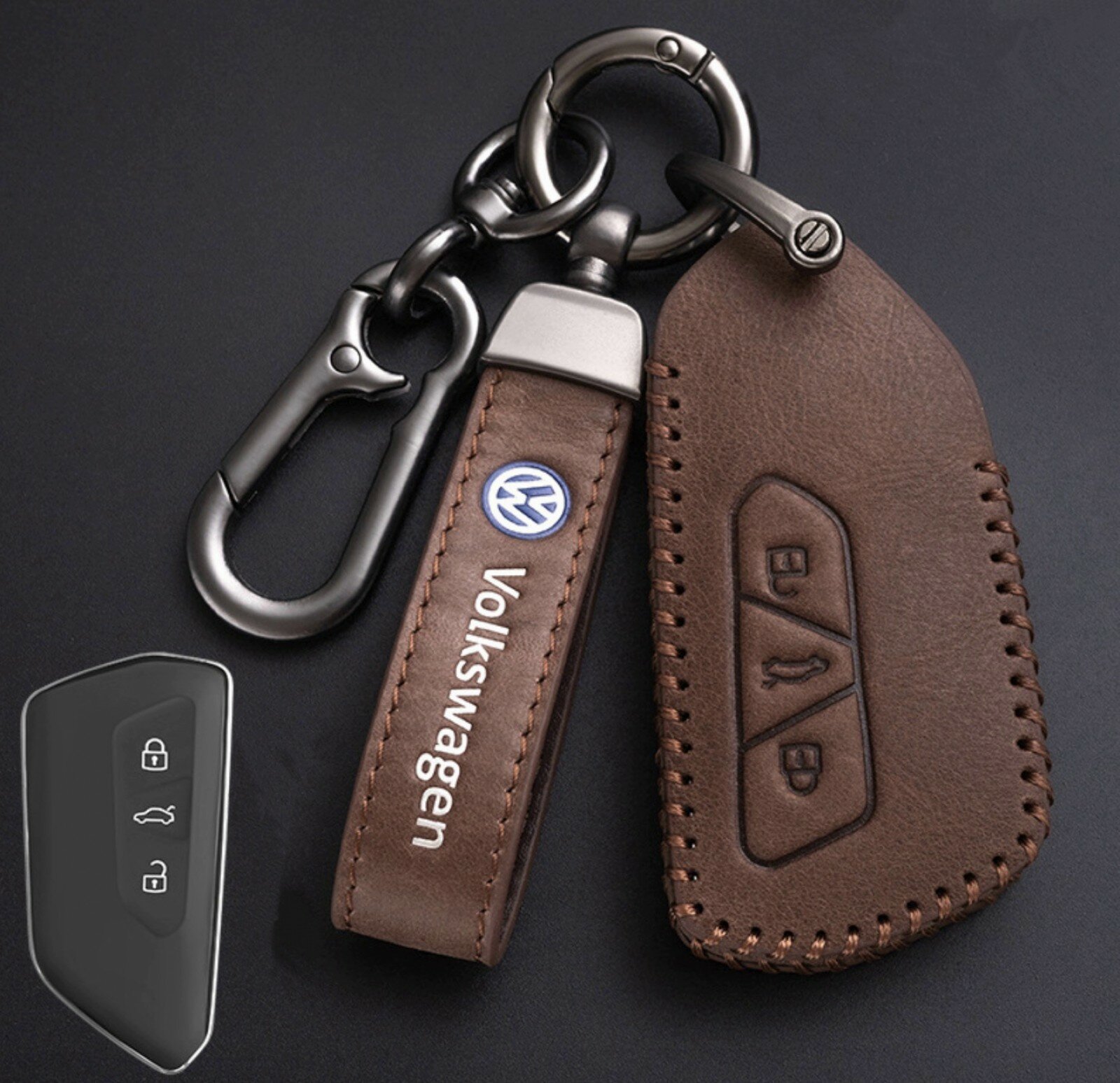 Защитный кожаный чехол MyPads M-237103 для смарт ключа Volkswagen с брелком