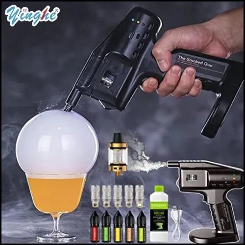 Коптильный пистолет The Smoked Gun черный для коктейлей и молекулярной кухни пластик