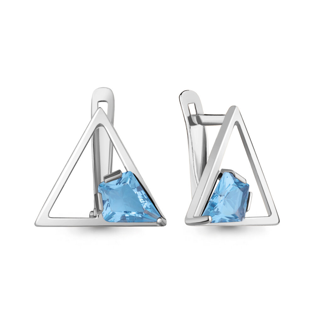 Серьги, серебро, 925 проба, кристалл