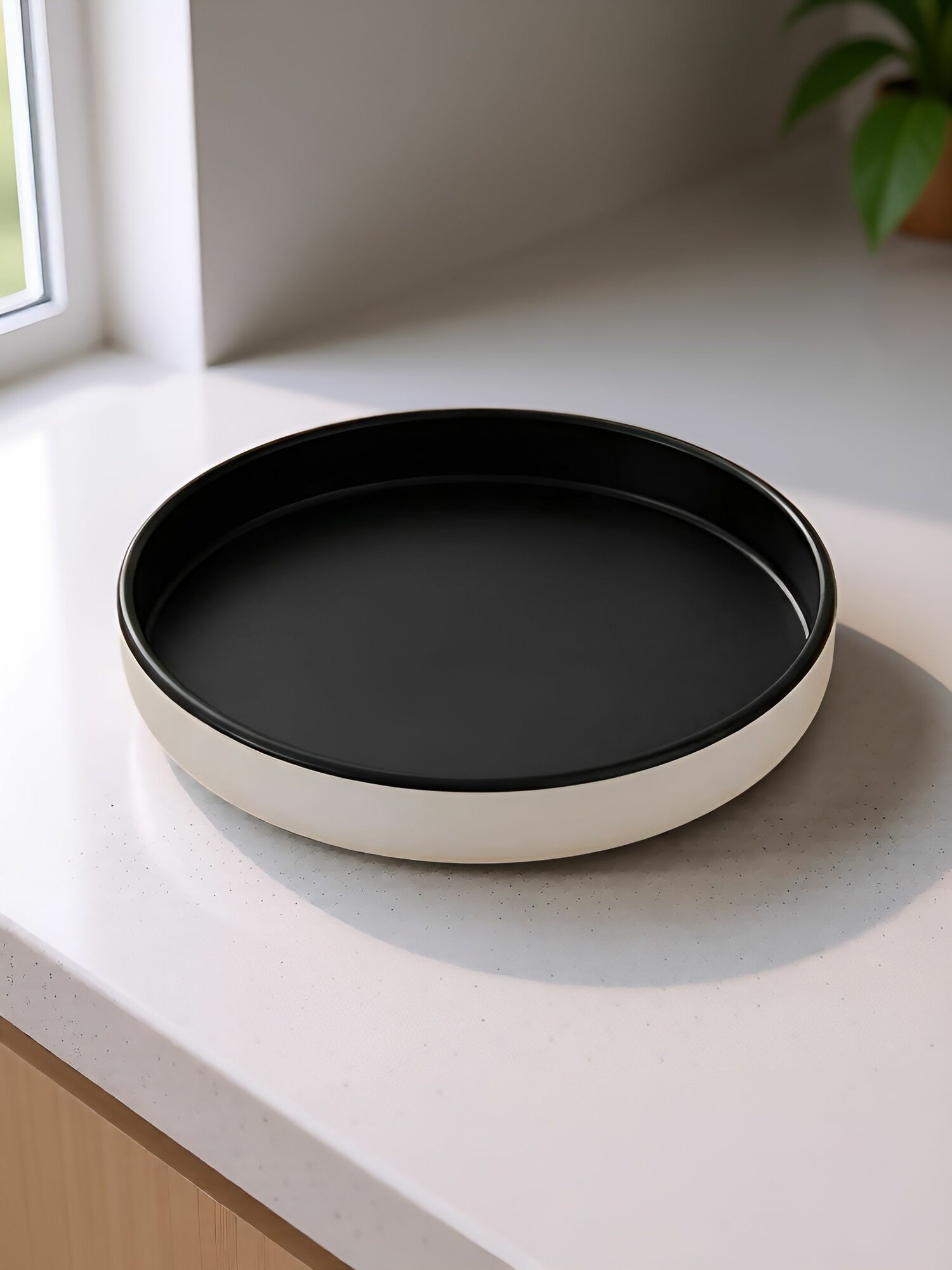 Поднос, вращающийся, ABS пластик/полипропилен, для кухни/ванной, диаметр 25см, бежевый, 384г