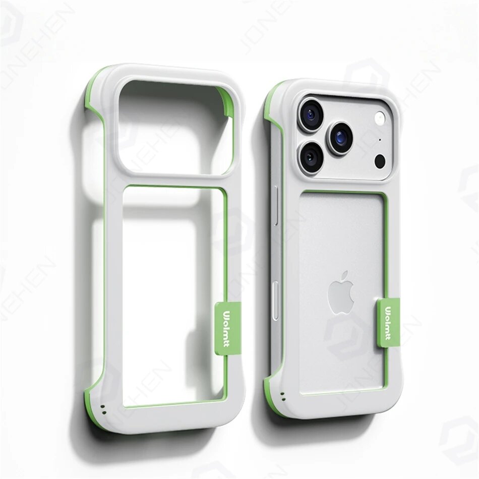 Чехол-бампер из ТПУ ярких цветов 17 pro, силиконовый iPhone17 Про Макс, Зеленый, White BK GJ