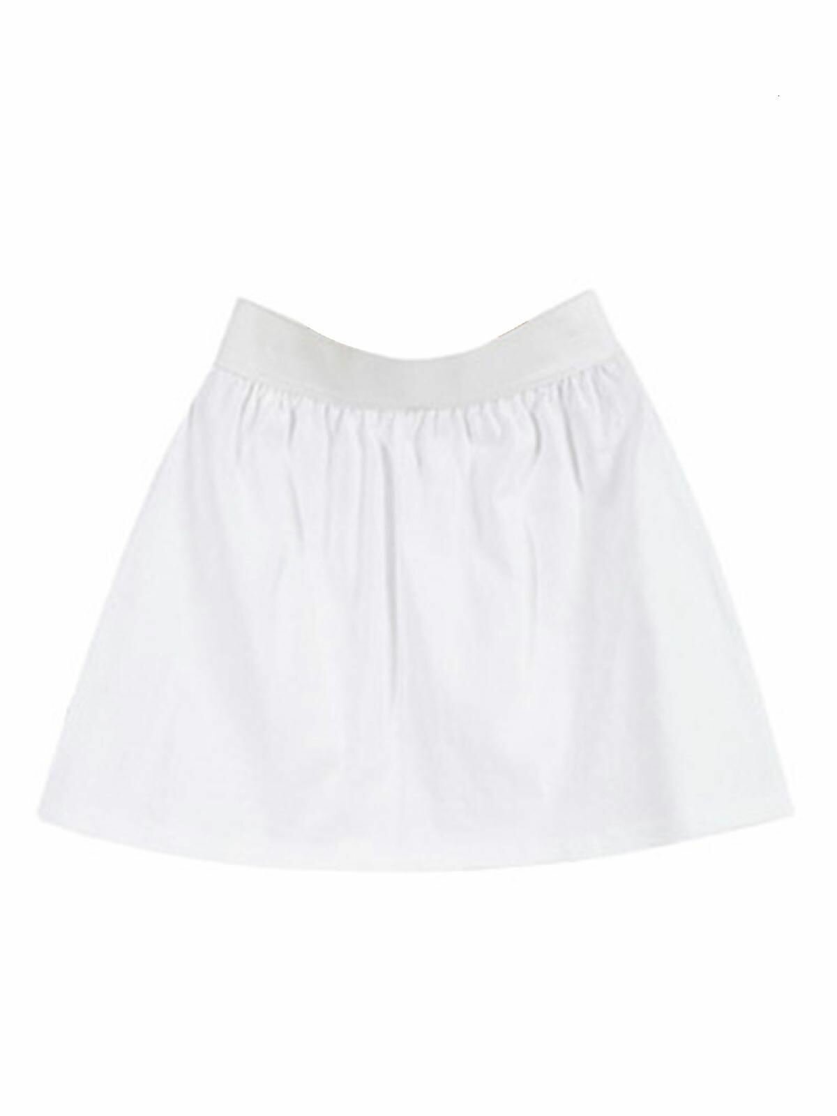 Женская расширенная юбка-солнце с разрезами по бокам, Белый