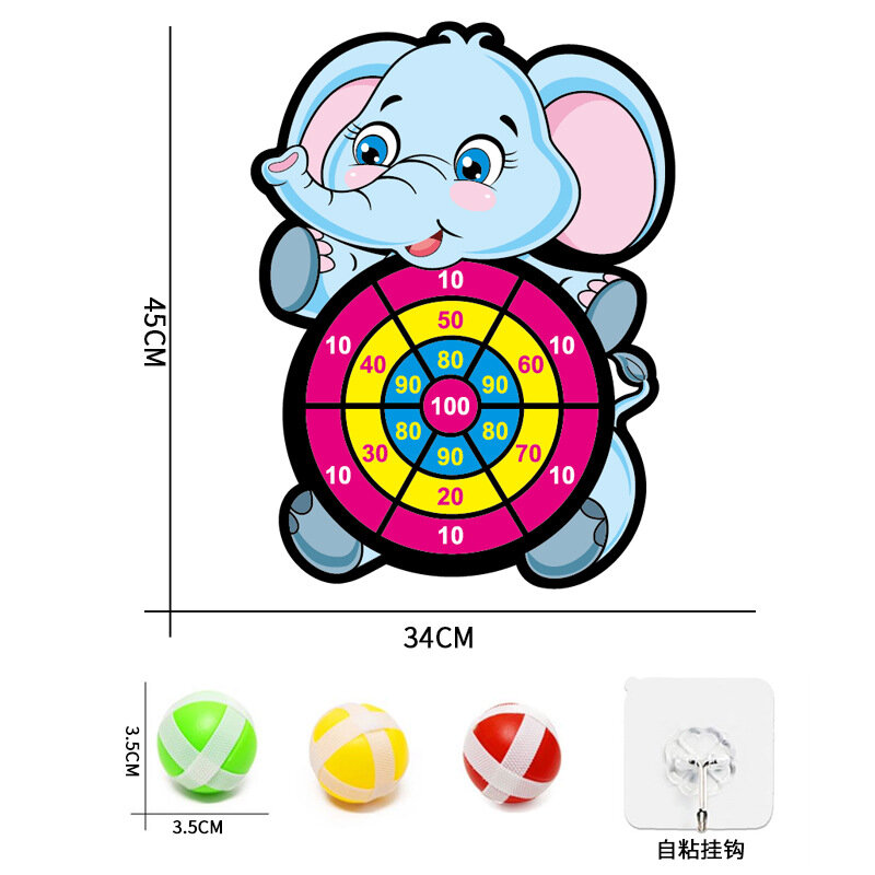 Детский липкий мяч BN с изображением мультяшных животных, милая мишень для игры в дартс, флисовый мяч на присоске для использования в помещении.