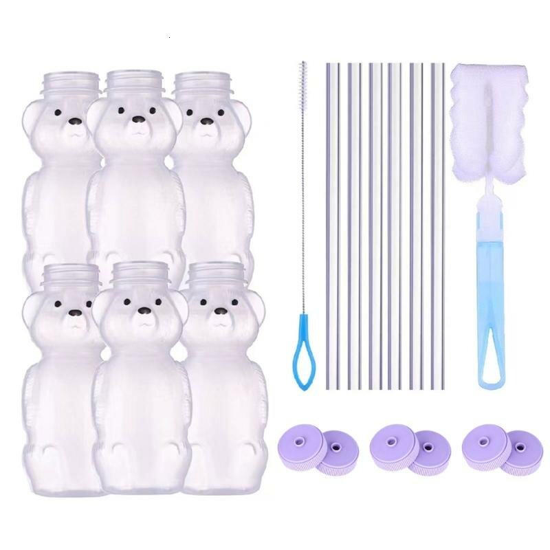 Компактные бутылки в форме медведя, 14 шт, Фиолетовый