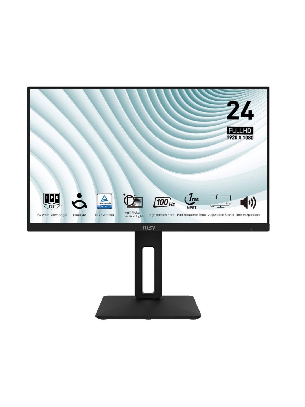 MSI PRO 23.8" MP242AP {IPS flat 1920x1080 100Hz 1ms 300cd D-Sub HDMI DisplayPort 2x2W HAS Pivot} [9S6-3PA19T-204]