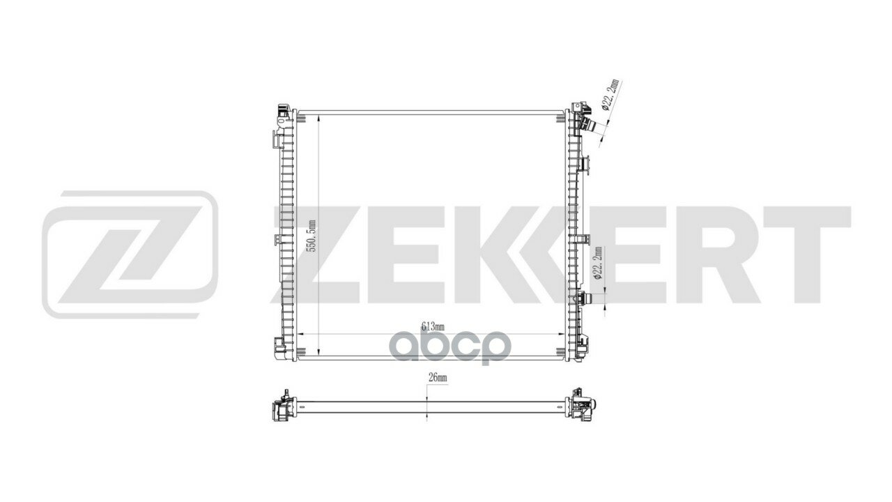 Радиатор охлаждения двигателя BMW X3 (F97 G01) 17- X4 (F98 G02) 18- iX3 (G08) 20- Zekkert арт. mk-1700