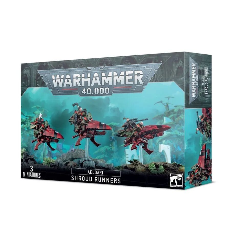 Набор миниатюр Warhammer 40000 Aeldari Shroud Runners для коллекционеров, 3 миниатюры