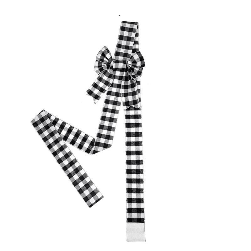 Новогодний бант из полиэстера, 1 PC - Черное и белое