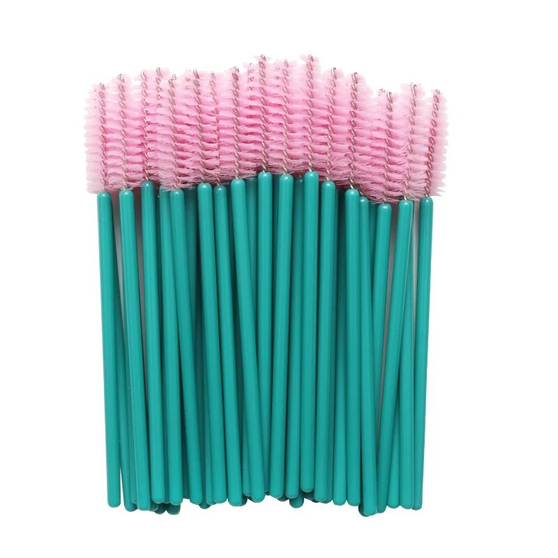 Набор кистей для ресниц byeoauurtsy 50 шт dark green pink
