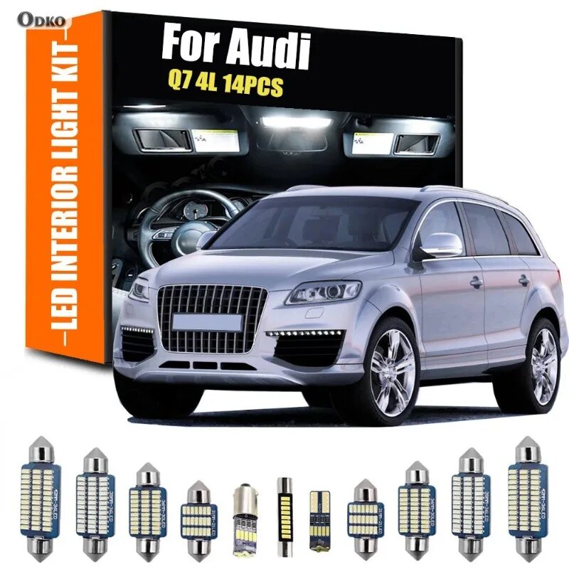 Светодиодный комплект внутреннего освещения White 14PCS для Audi Q7 4L