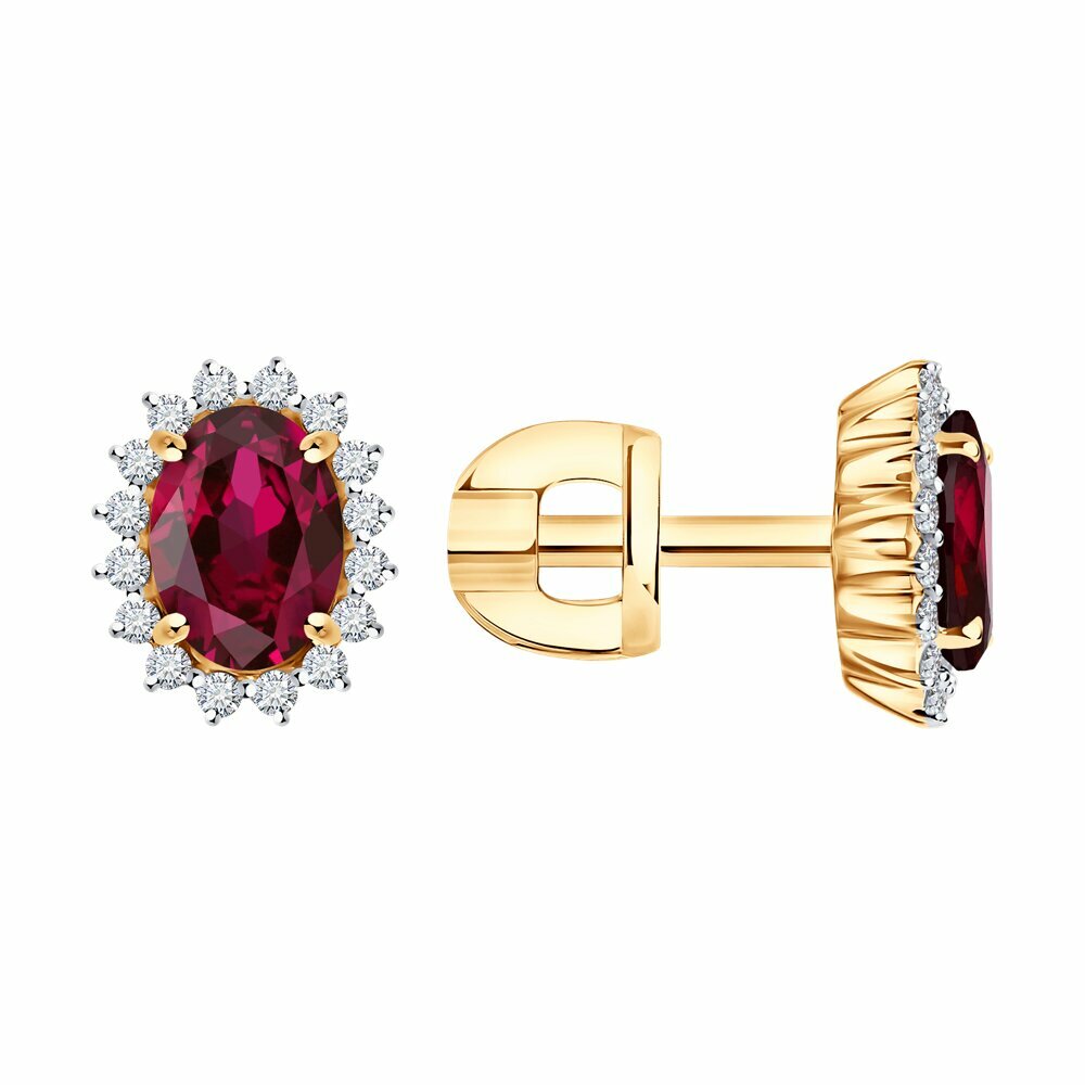 Серьги, красное золото, 585 проба