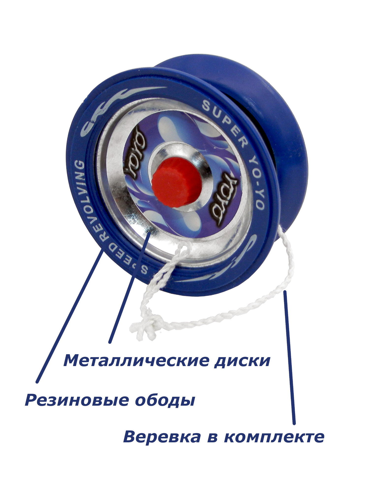 Йо йо противоударный. YoYo с ободом из резины. Цвет Йо - Йо разный. Игрушка Ёё резиновая.