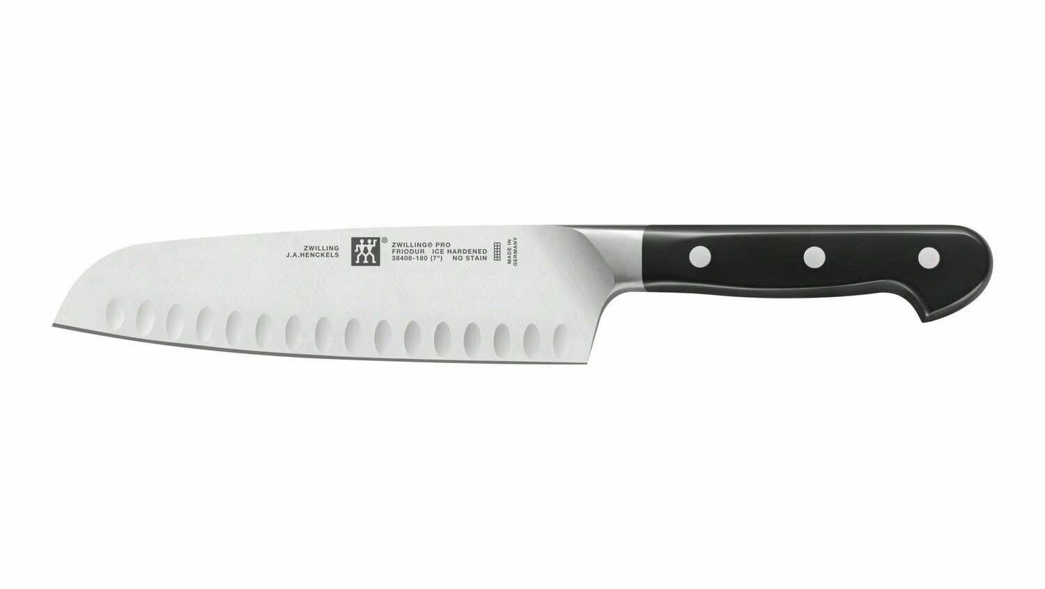 Нож Zwilling Pro Santoku, нержавеющая сталь, 18 см, с фестончатой кромкой