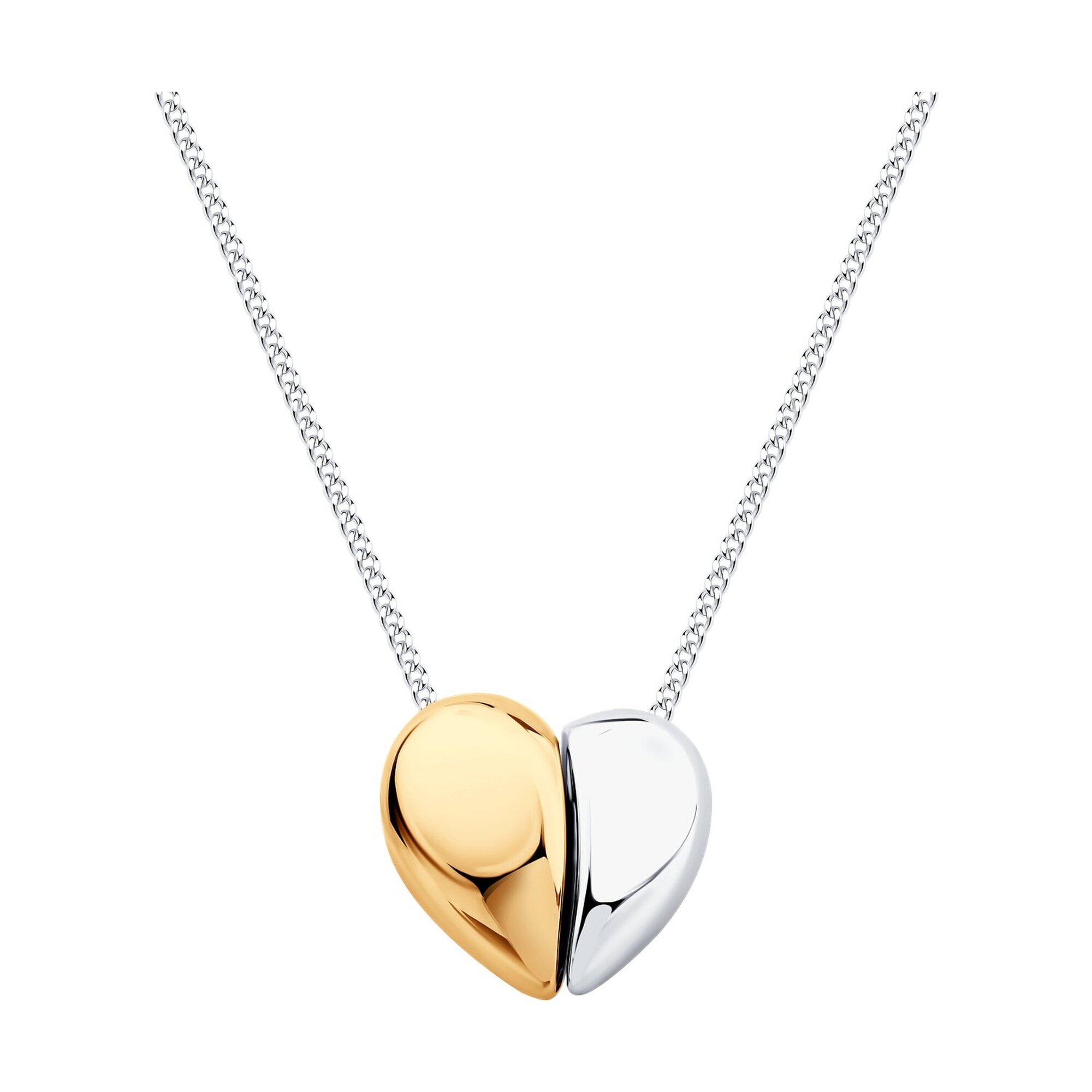 Колье, серебро, 925 проба, золочение