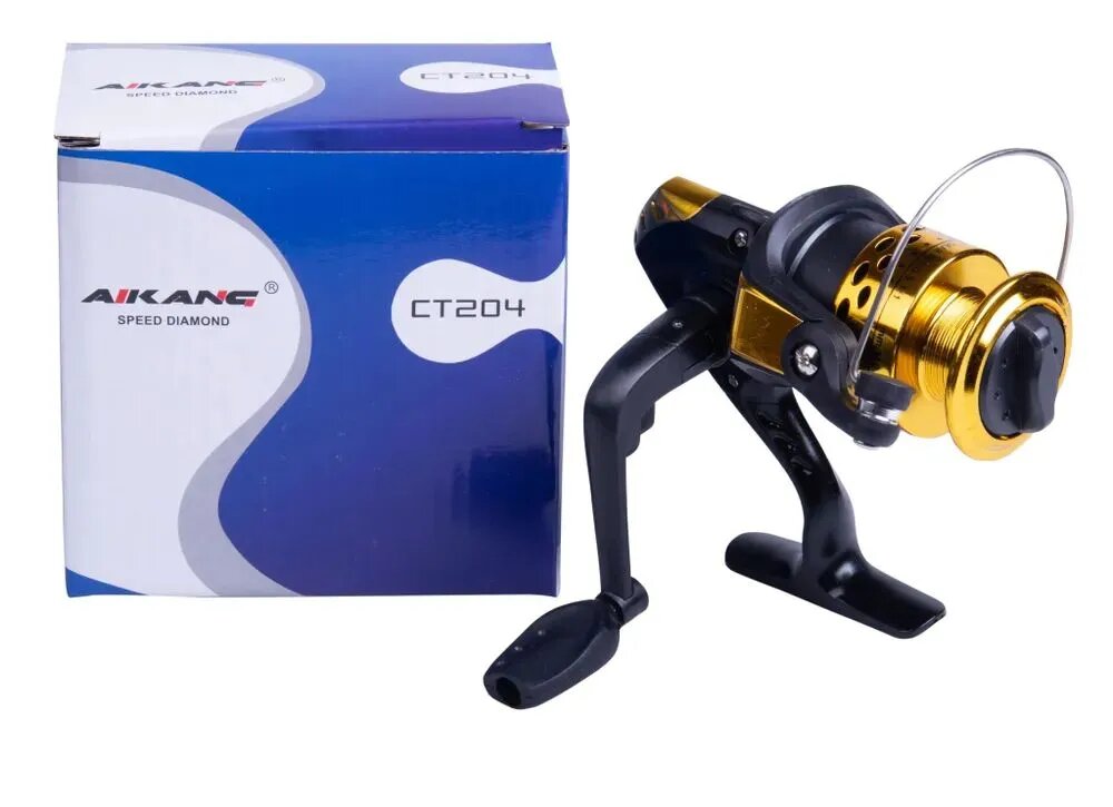 Катушка безынерционная AIKANG CT204, размер шпули 1000, 5.1:1, 4 подшипника, золотой