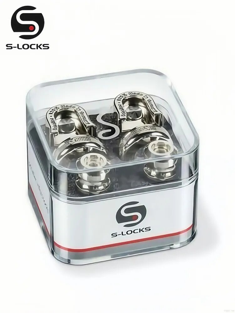 Schaller S Locks Замки и кнопки для гитарных ремней (пара) Никель