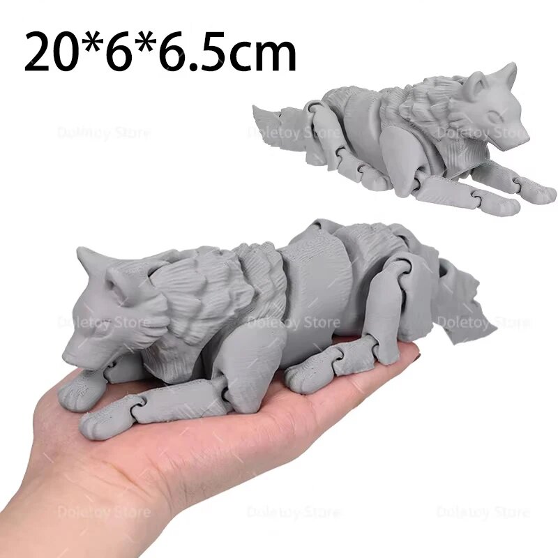 Фигурка лисы с 3D принтом, многошарнирная подвижная лиса, шарнирная фигурка животного, украшение для рабочего стола, новогодний подарок
