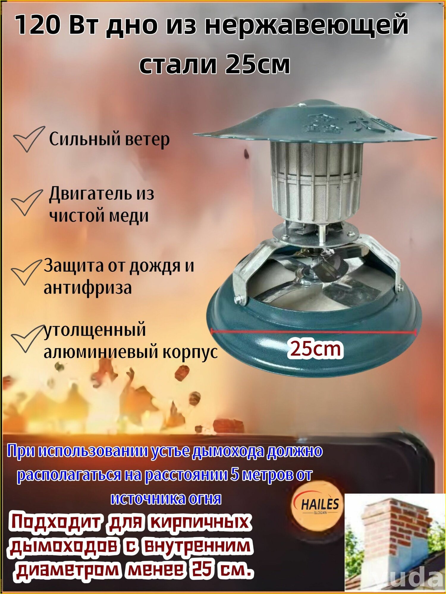 Бытовой вентилятор для камина