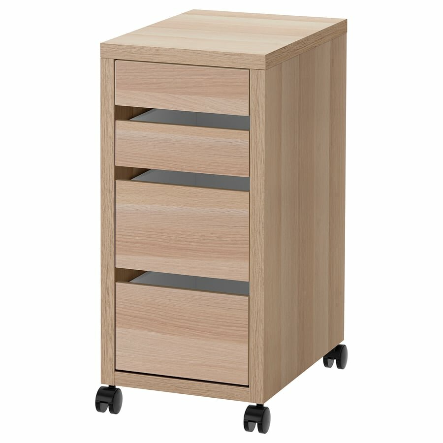 Комод на колесиках IKEA MICKE цвет имитация дуба, 37x75 см 204.926.95