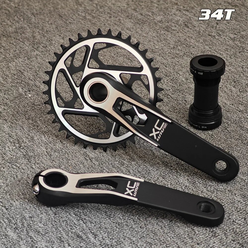 GOLDIX Шатуны для горных велосипедов матовый черный 170/175 мм 34/36/38T 170mm, Crank BB 34T