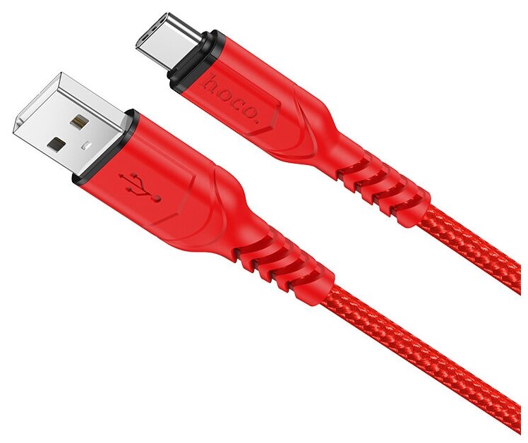 Кабель USB HOCO X59 Victory, USB - Type-C, 3A, 1 м, красный