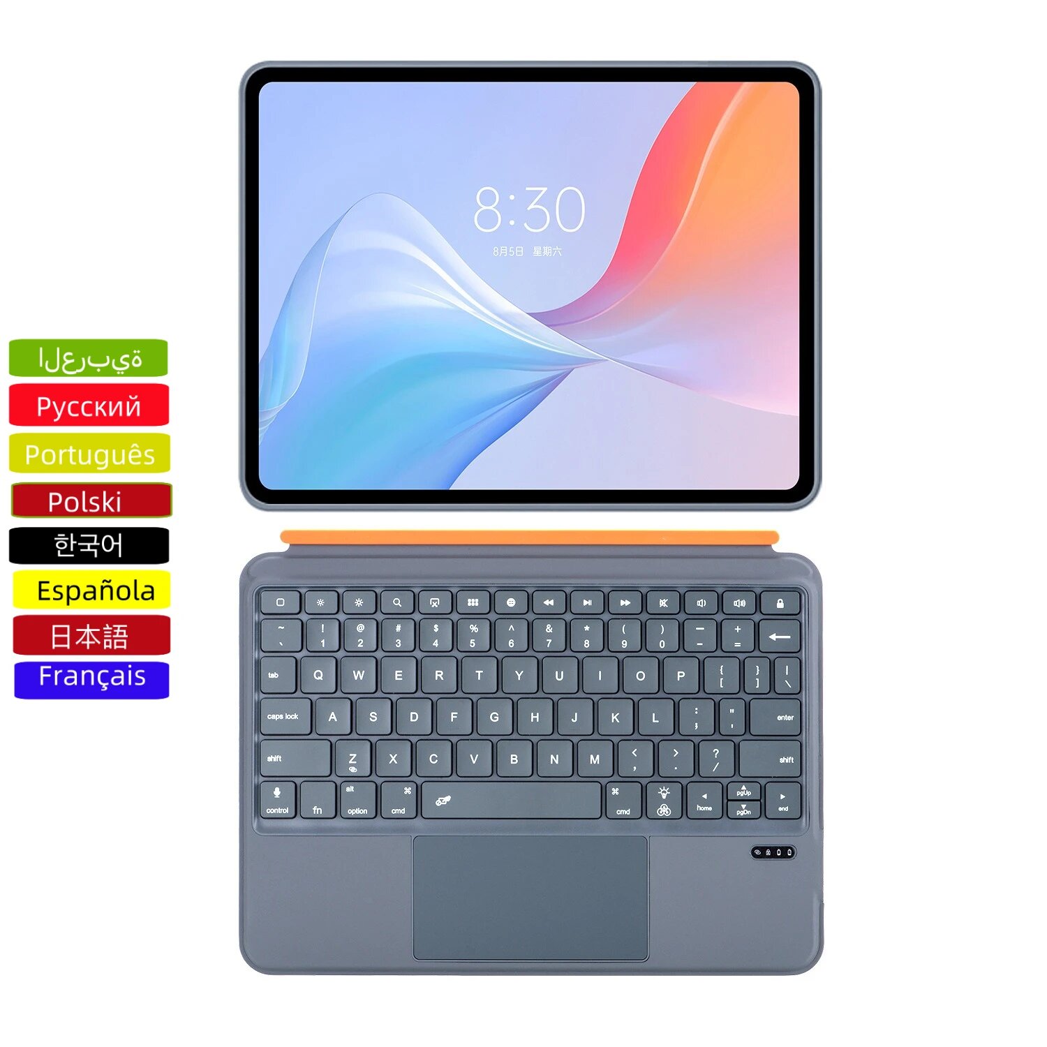 Чехол-клавиатура TOSINCEN для iPad 11 2025 A16, Russian keyboard, с подсветкой