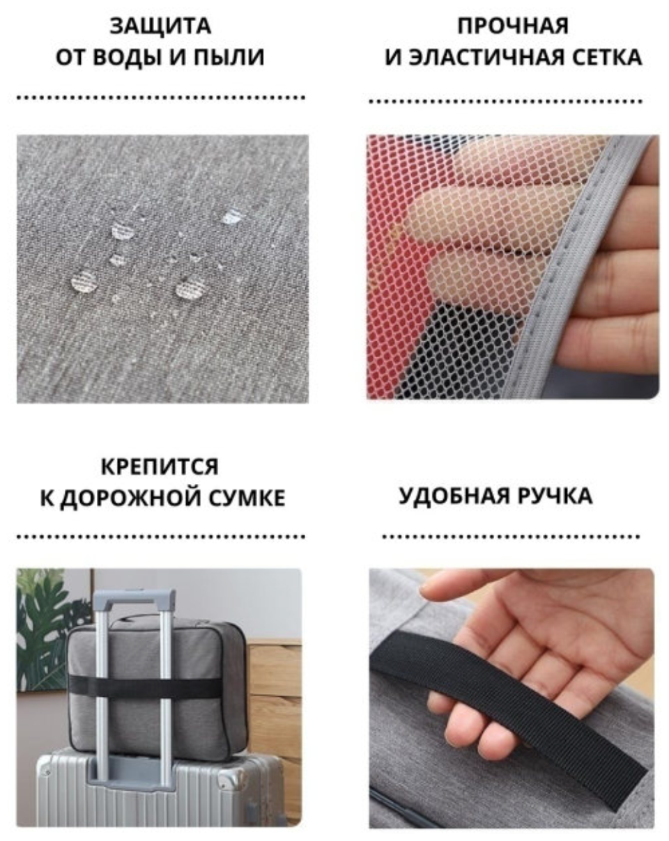 Органайзер для документов А4 с кодовым замком и файлами, дорожный, папка сумка в поездку (Серый)
