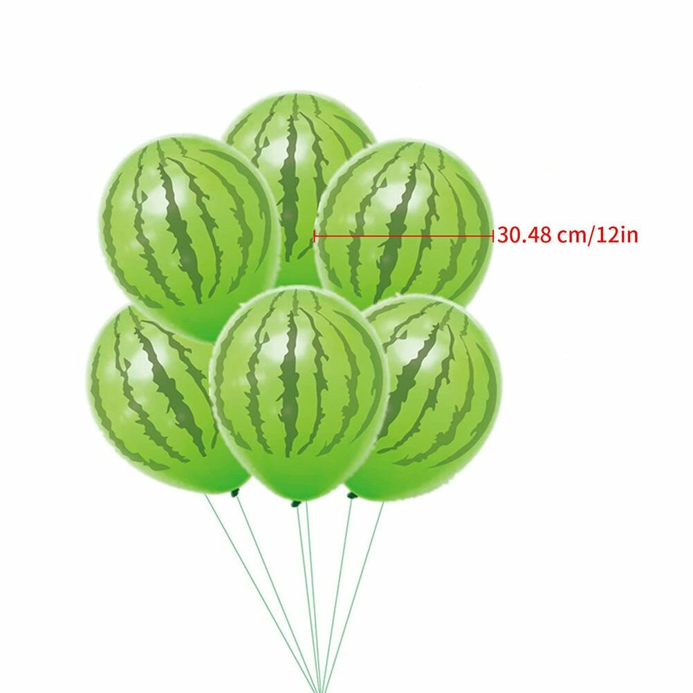 Набор латексных шаров "Арбуз" для летней вечеринки, 6 шт, зеленый