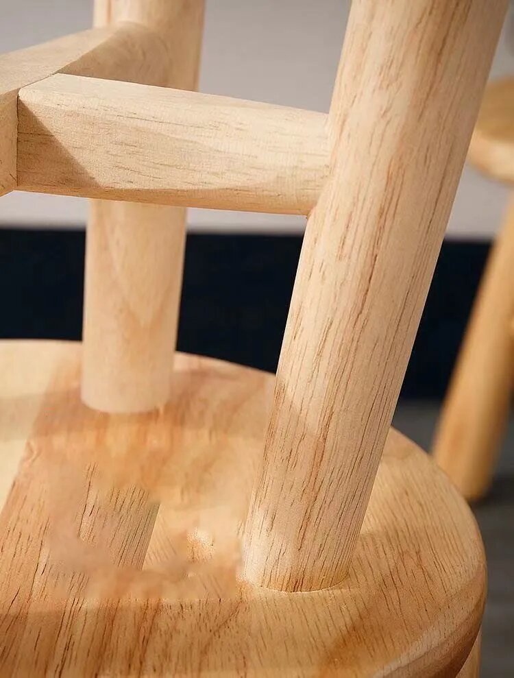 Табурет из массива дерева, круглый, бежевый, 1 шт, 25x20x25 см, для дачи, дома, сада — фото 1