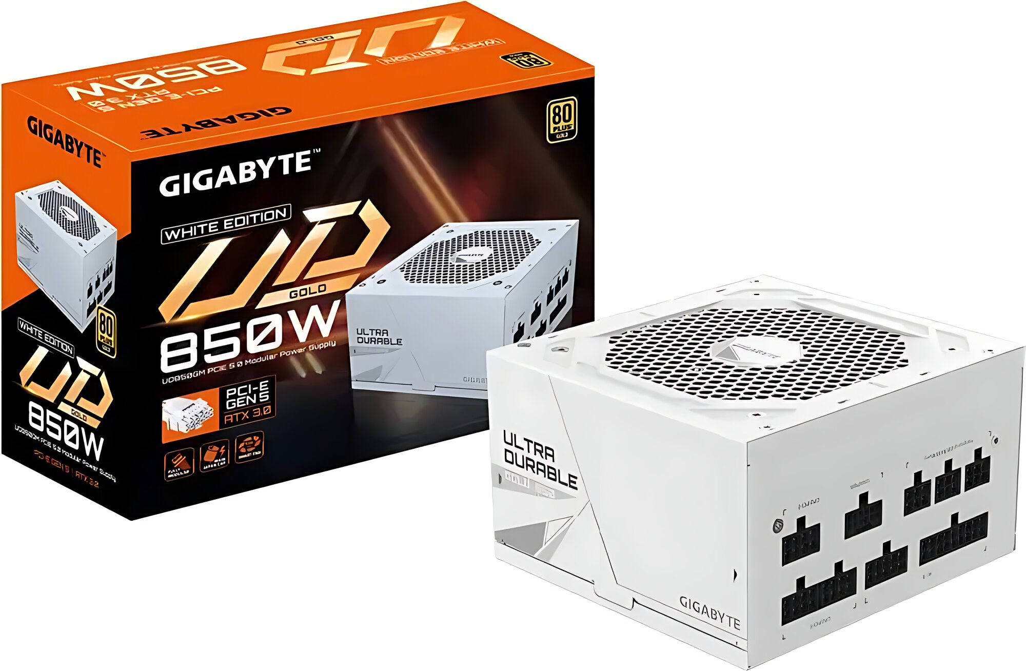 Блок питания Gigabyte 850W GP-UD850GM PG5 V2 ICE (модульный, 16 Pin PCIe 5.0, 80 PLUS Gold)