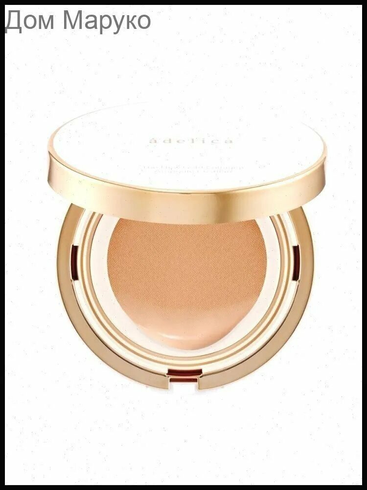 Эксклюзивный кушон с коллагеном Atomy Adelica 02 ваниль, SPF 40 PA, комплект из двух единиц по 14 г