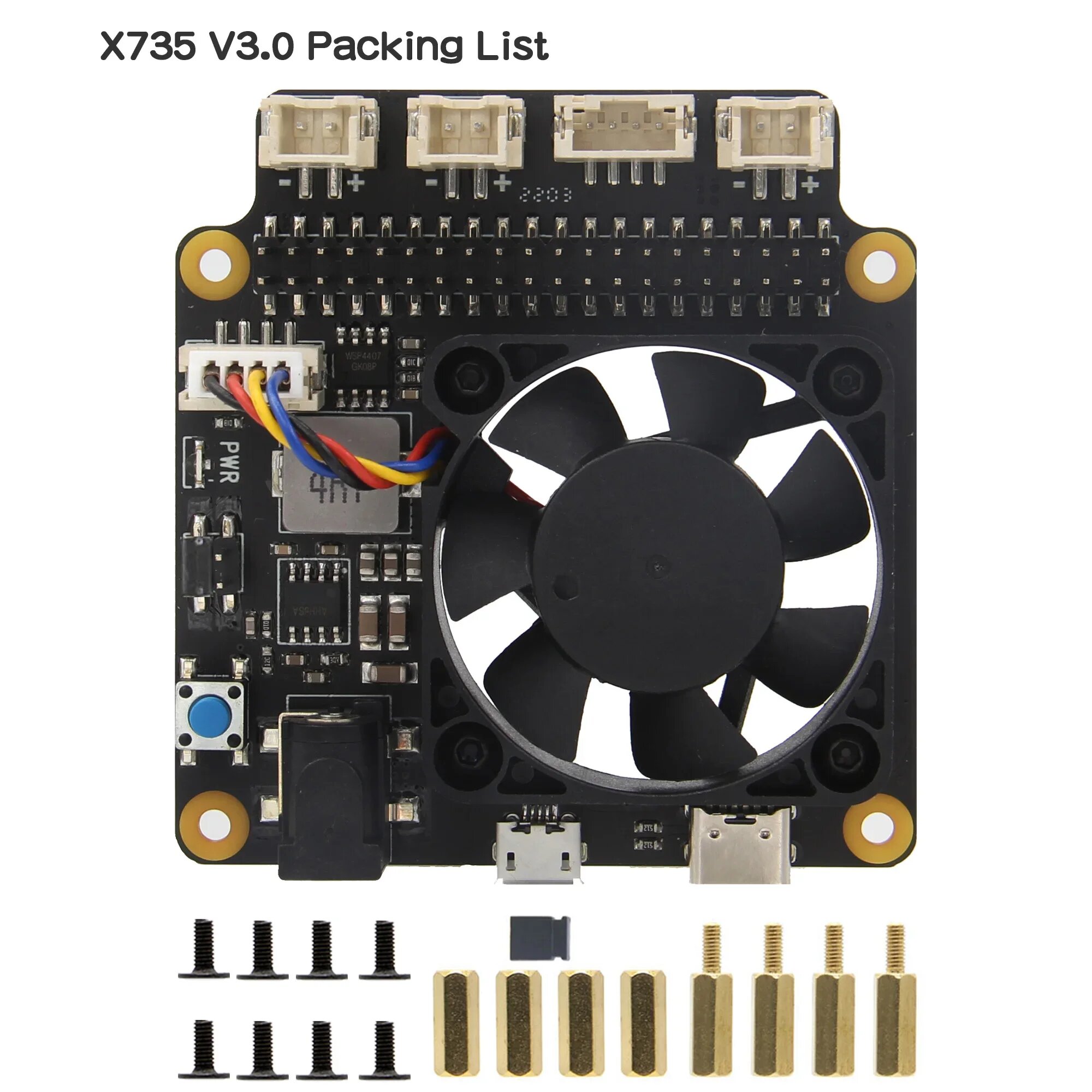 Geekworm X735 V3.0 плата управления питанием Raspberry Pi
