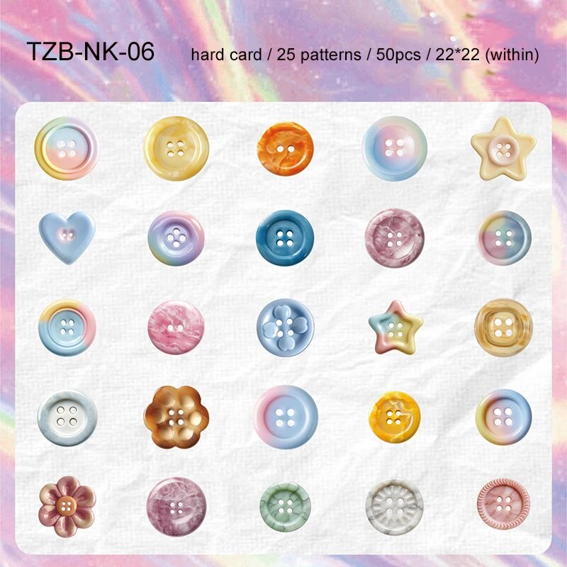 Кнопки для скрапбукинга TZB-NK-06, 50шт