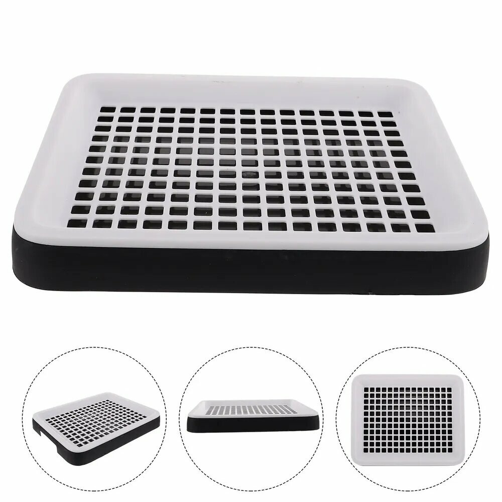 Пластиковый туалет для мелких домашних животных черного цвета, лоток для кроликов и морских свинок