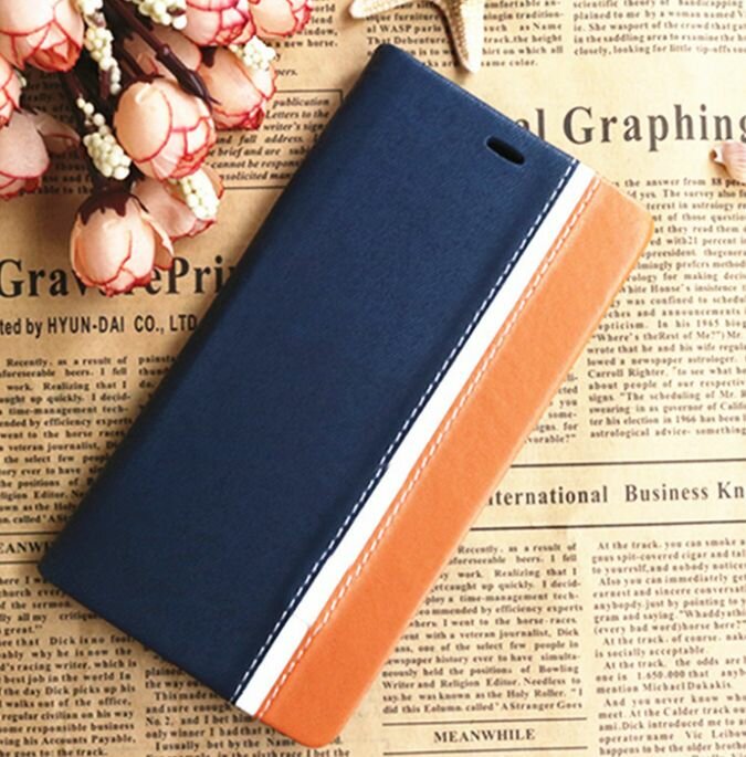 Чехол-книжка MyPads «Base rigida» из качественной водоотталкивающей импортной кожи на жесткой металлической основе с подставкой и визитницей для Huawei Honor 30 цвет сине-коричневый