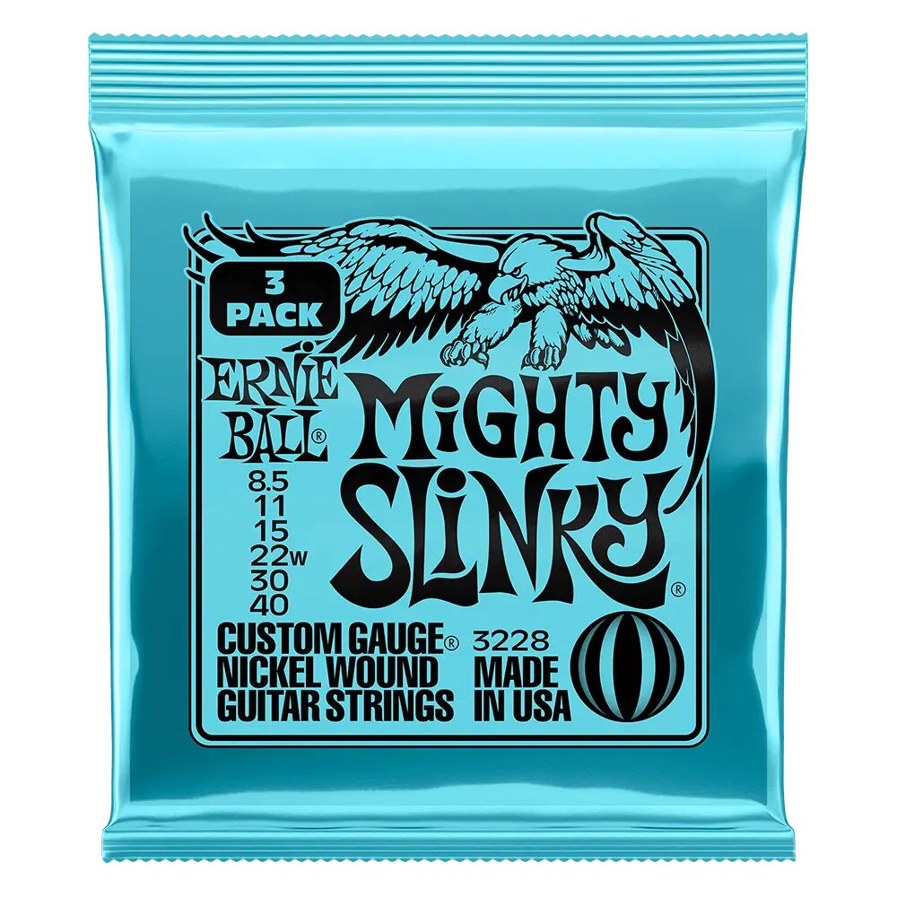 Струны для электрогитары ERNIE BALL 3228 Nickel Slinky Mighty 3 Pack 8.5-40