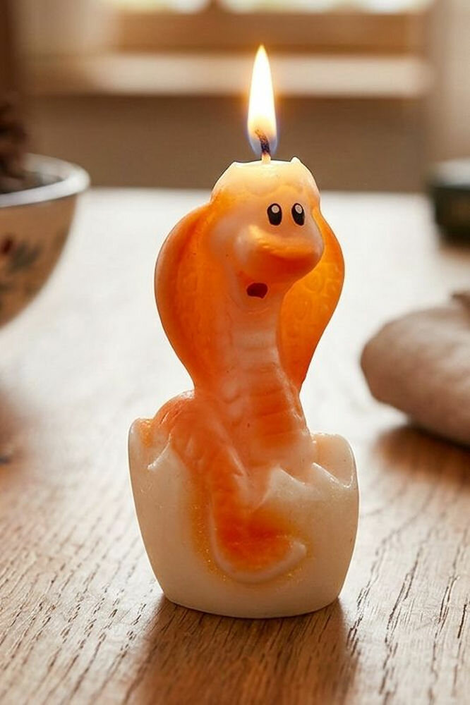 Декоративная свеча змей 'привет всем!', оранжевая, 8 см, Омский Свечной 5207-1-свеча